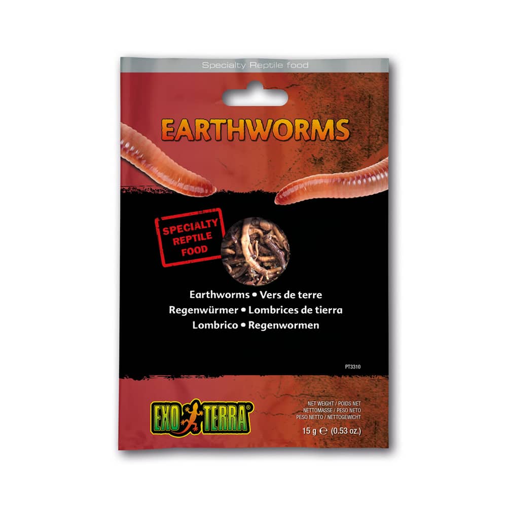 Exo Terra Vacuum Packed Specialty Reptile Foods - Earthworms - 0.53 oz ...